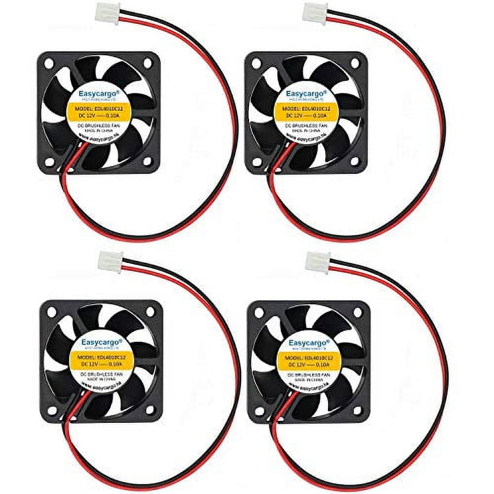 Easycargo 4pcs 3D Printer 40mm Fan 12V DC, 4010 Cooling Fan Sleeve ...