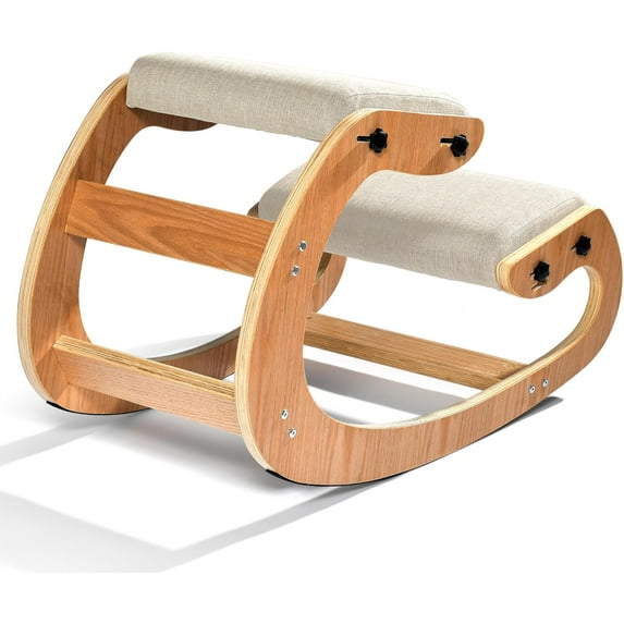 Easyego Kneeling Chair Ergonomic Posture Chair, Wood Adjustable Rocking ...