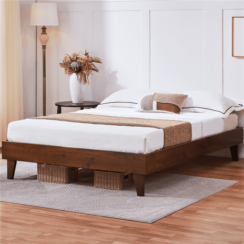 Renwick 13.5''H Platform Bed Frame with Wood Slat Support, Full, Smoked ...
