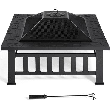 Outdoor Leisure Products 30 inch Square Steel Fire Pit with ...