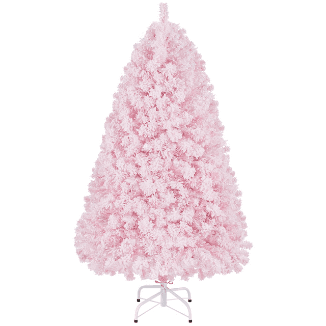 4.5ft Pink Artificial Christmas Tree - Flocked Spruce - Walmart.com