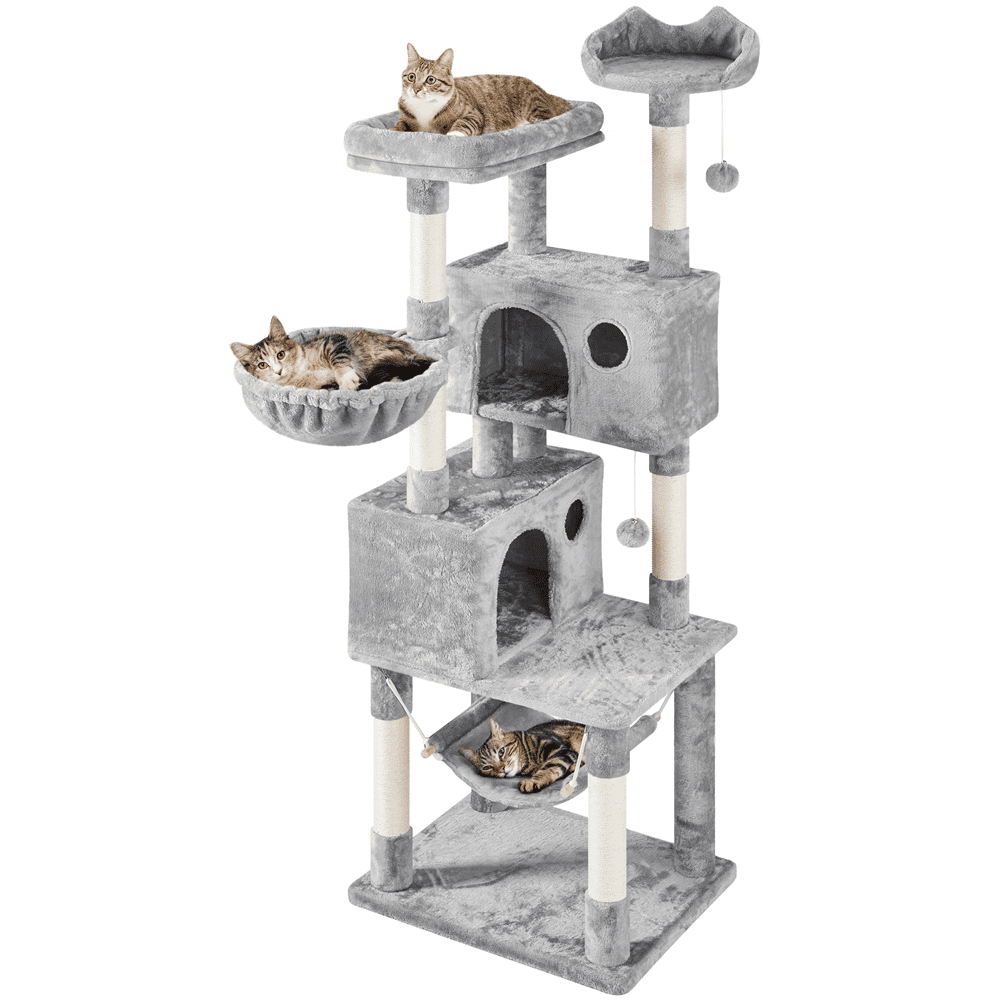 Renwick 73"H Large Cat Tree for Small Medium Cats, Light Gray - Walmart.com