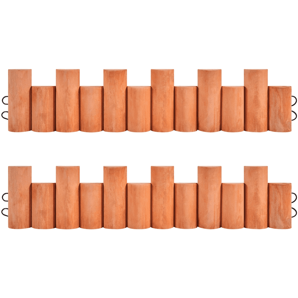 Easyfashion Outdoor Wooden Short Fences Garden Log Rolls for Decorative ...
