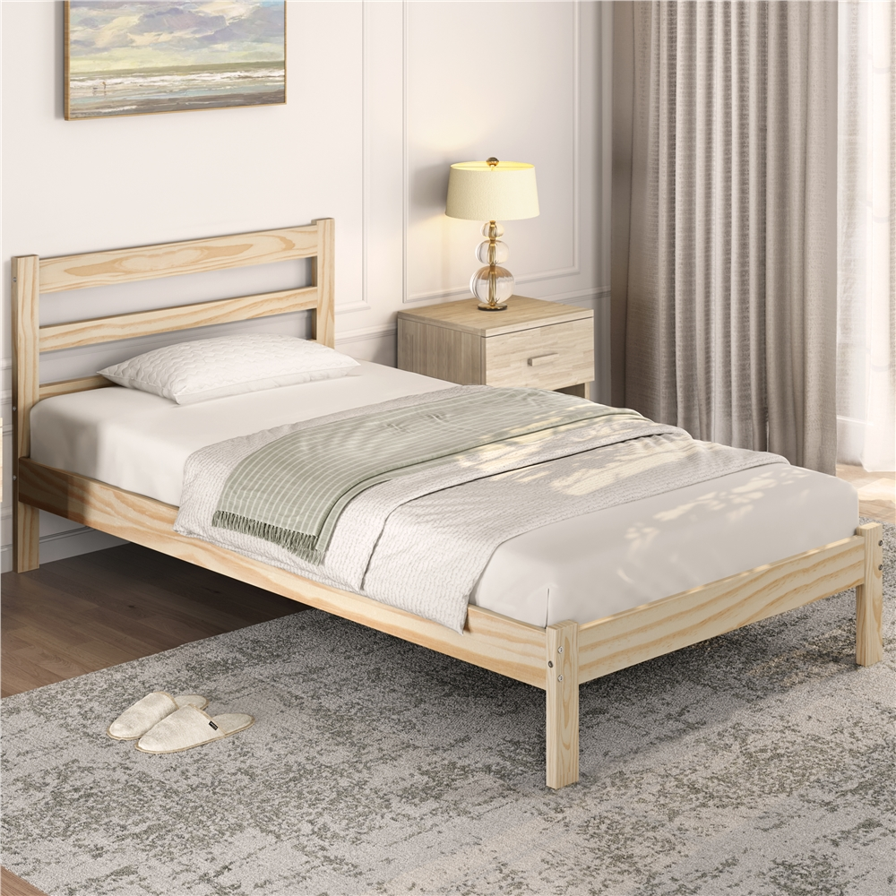 Zinus Vivek 37" Deluxe Wood Platform Bed Frame with Headboard, Full ...