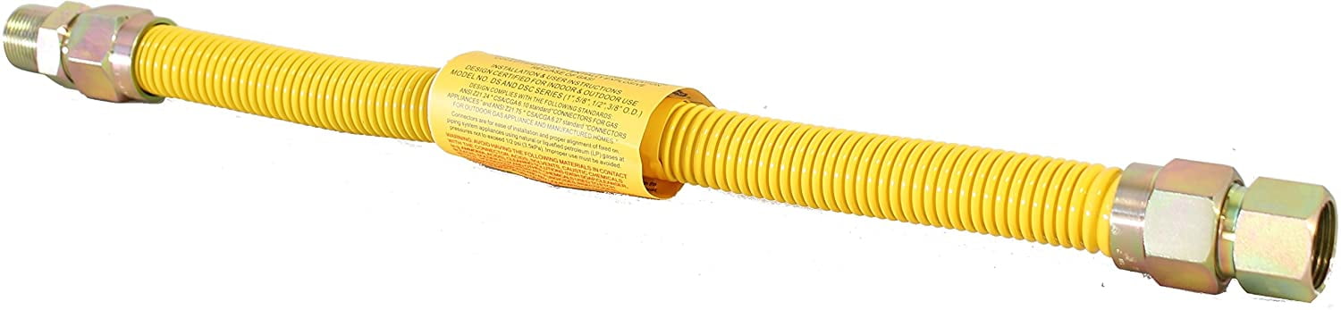 Easyflex Yellow Coated Stainless Steel 3/4" MIP x 3/4" FIP Full Flow (1 ...