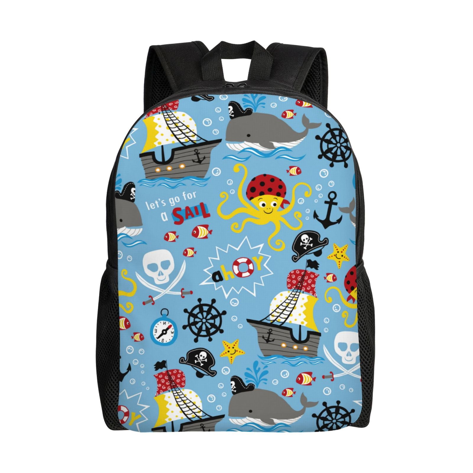 Easygd Pirate Marine Animals Versatile and Stylish Backpack: Comfort ...