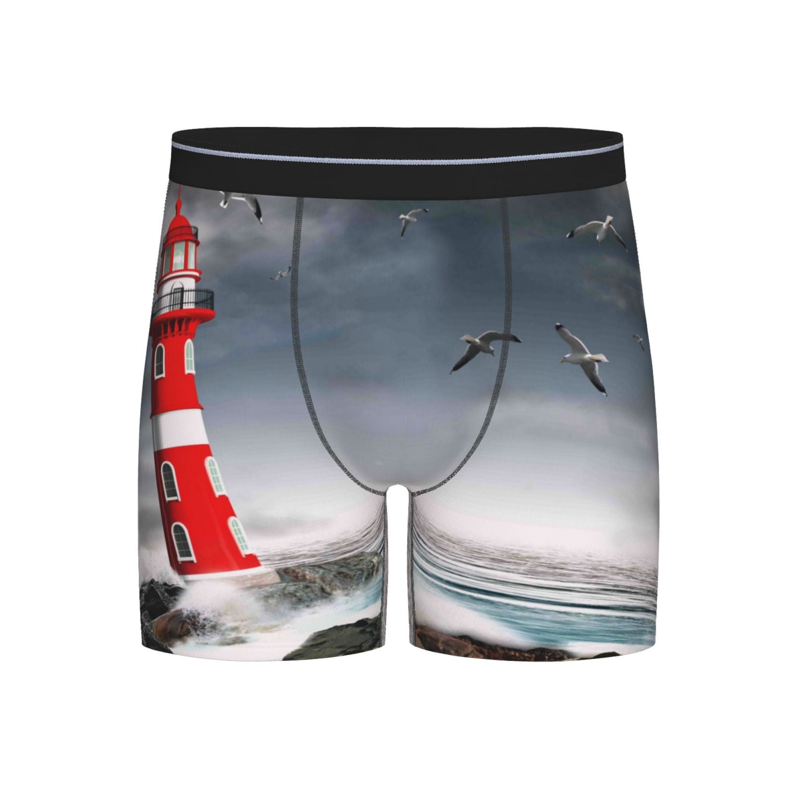 Easygdp 3d Lighthouse in the Surf Men's Boxer Briefs Men’s Underwear ...
