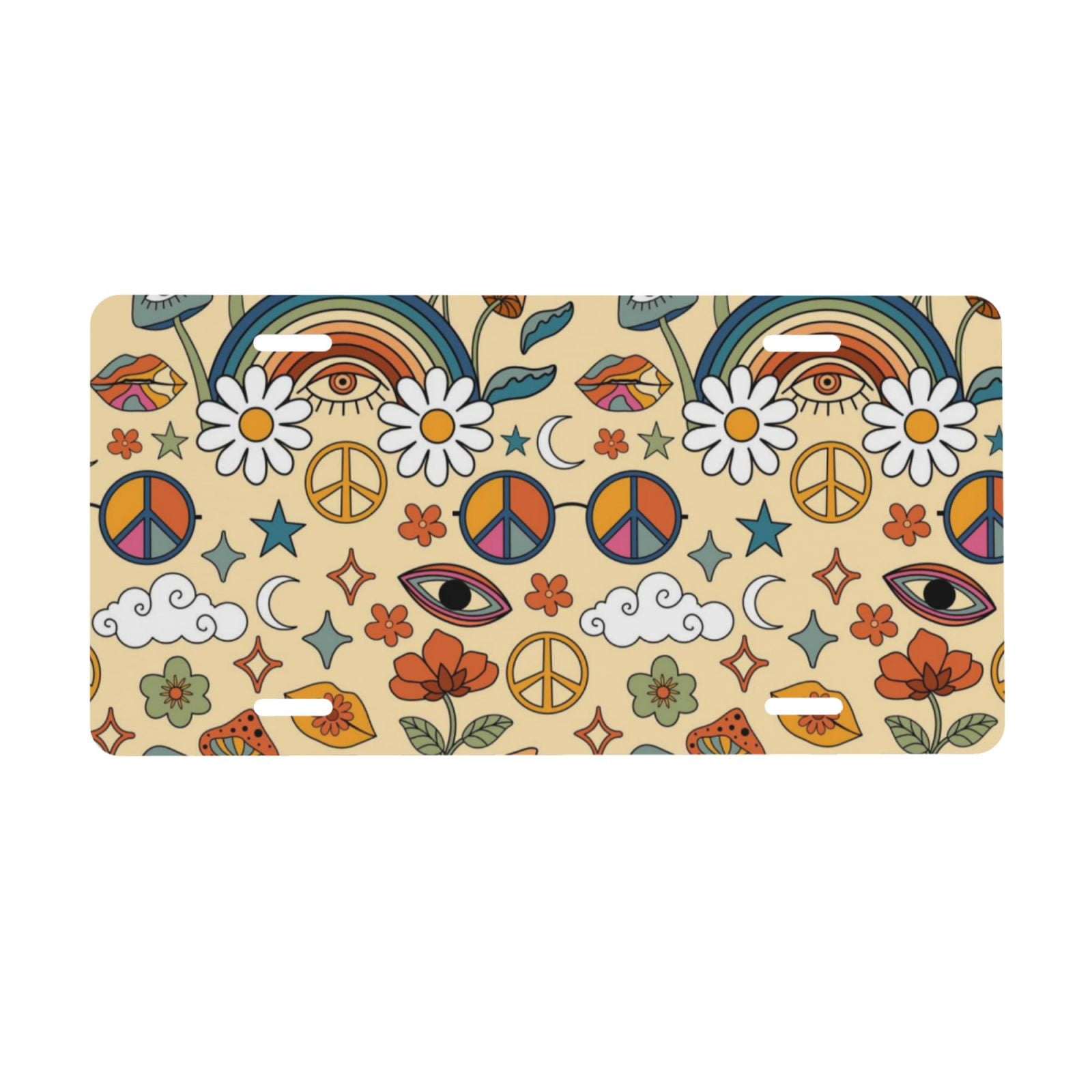 Easygdp 70s Hippie Style License Plate Car Front License Plate Car ...