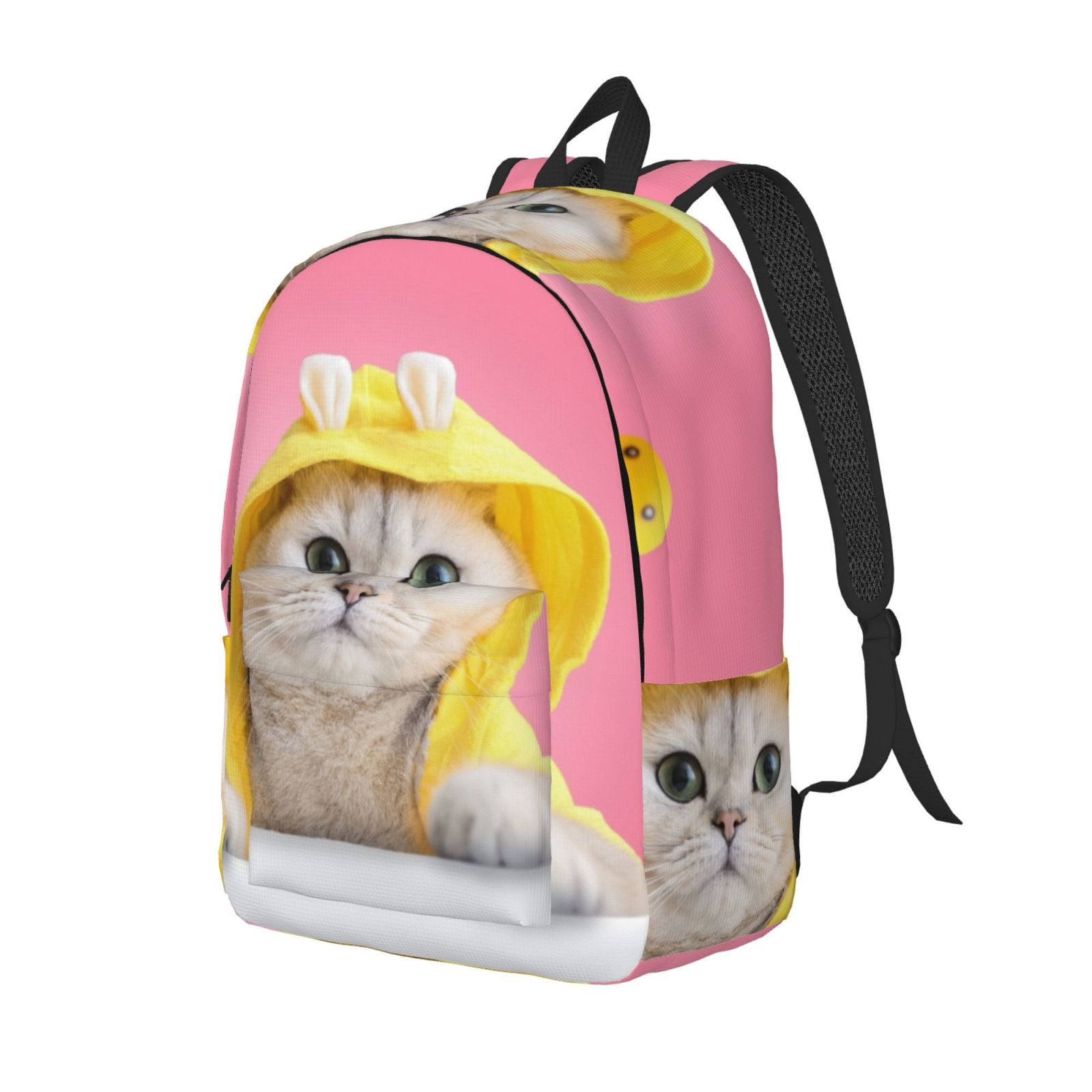 Easygdp A Funny Cat Durable Canvas Laptop Backpack,Water-Resistant ...