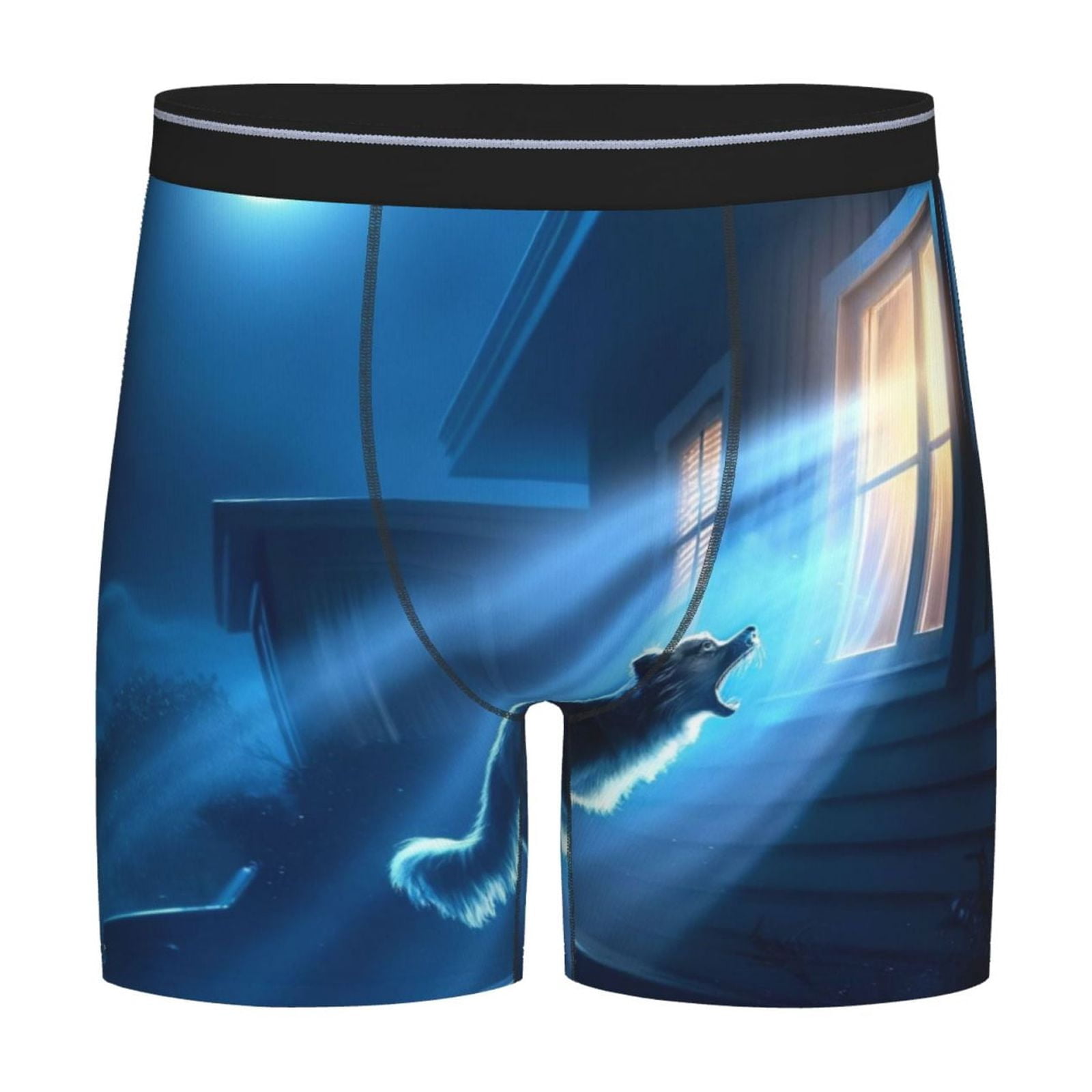 Easygdp A Wolf Barks Out A Window Men's Boxer Briefs Men’s Underwear ...
