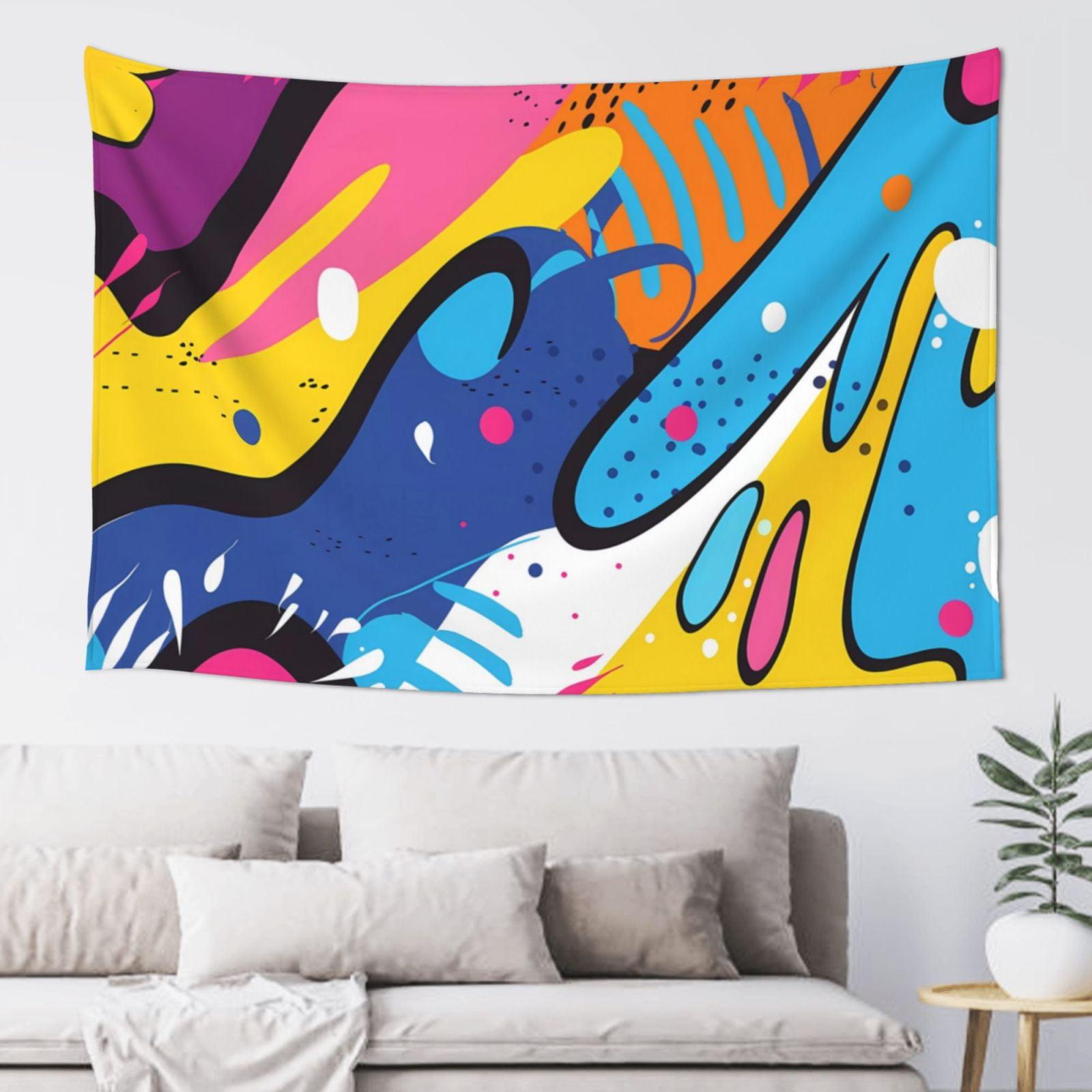 Easygdp Abstract Color Splash Tapestry Wall Hanging, Wall Tapestries ...