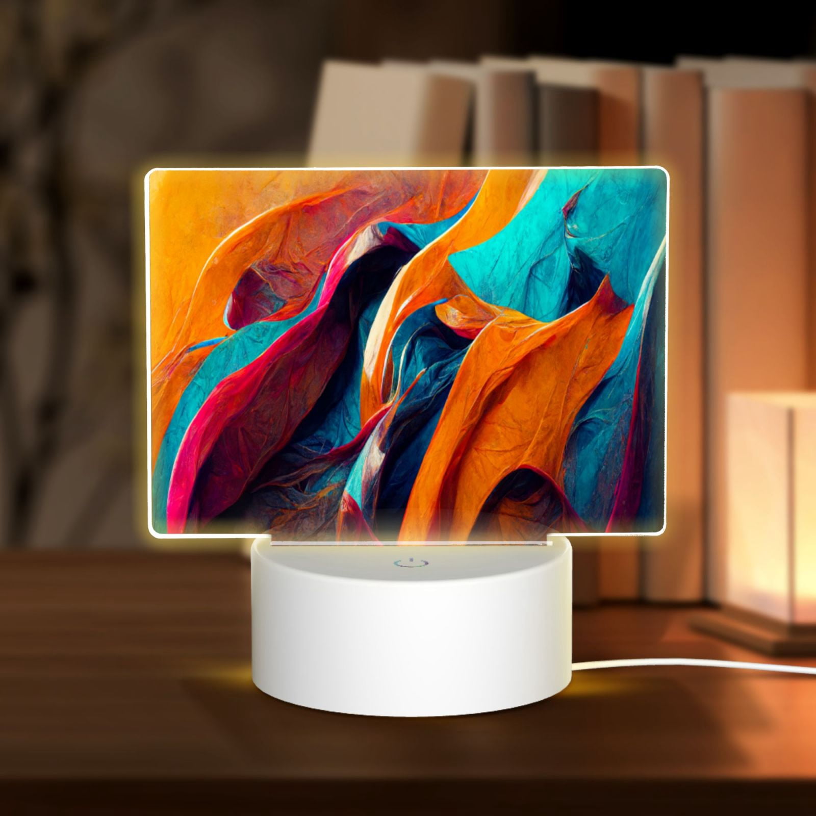 Easygdp Abstract Fabric Color Waves Rectangular Acrylic Night Light ...