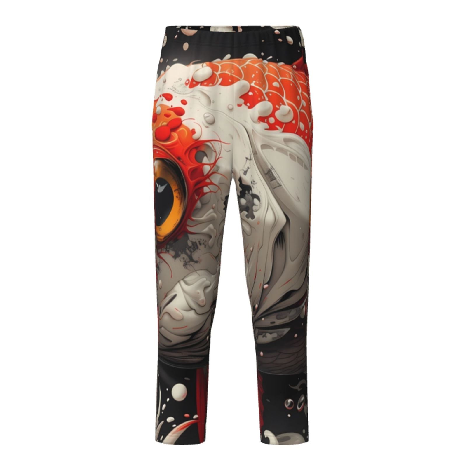 Easygdp Abstract Red Koi Fish Art Boys Girls Pajama Pants Long Sleep ...