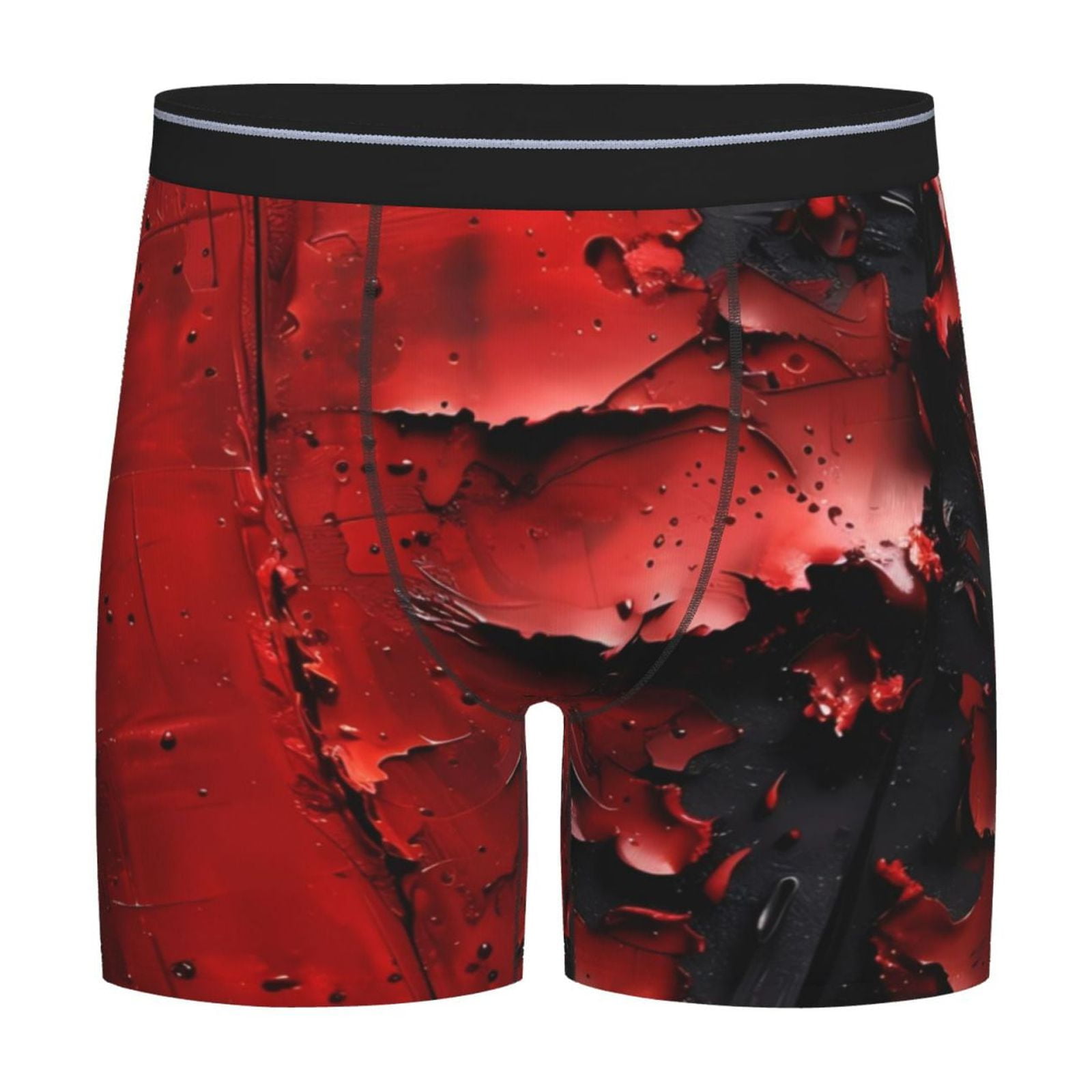 Easygdp Abstract Red Textured Canvas Men's Boxer Briefs Men’s Underwear ...