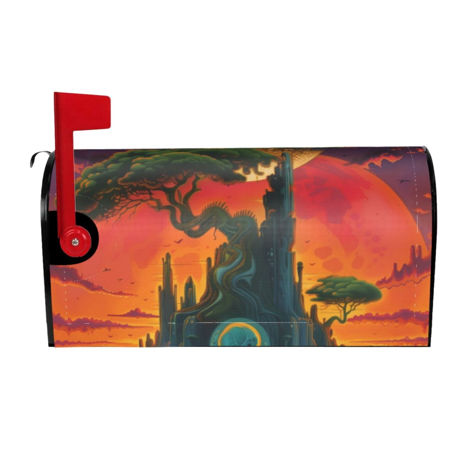 Easygdp Abstract Tree Castle Mailbox Covers Garden Outdoor Yard Outside ...