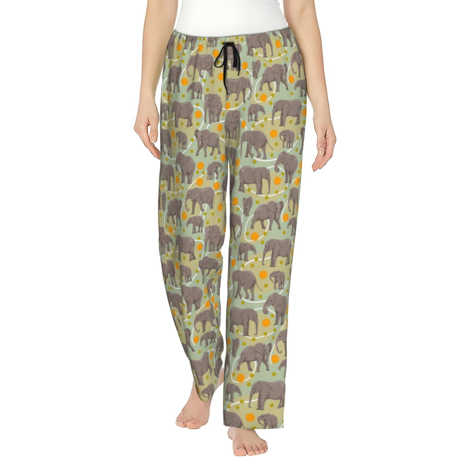 Easygdp African bush elephant Women Pajama Pants Drawstring Pajama ...