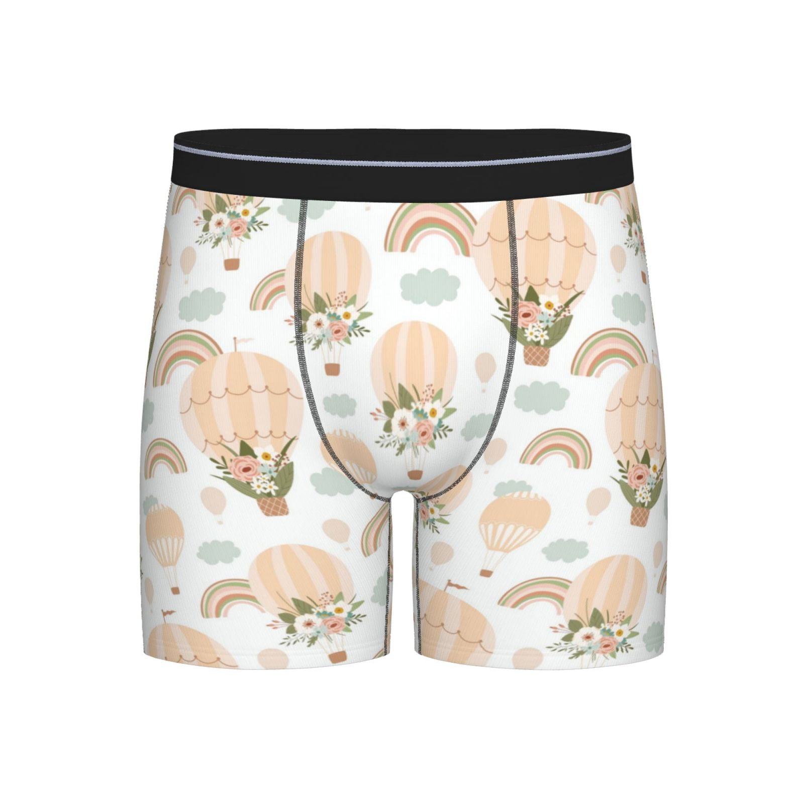 Easygdp Air Balloon and Flower Men's Boxer Briefs Men’s Underwear Boxer ...
