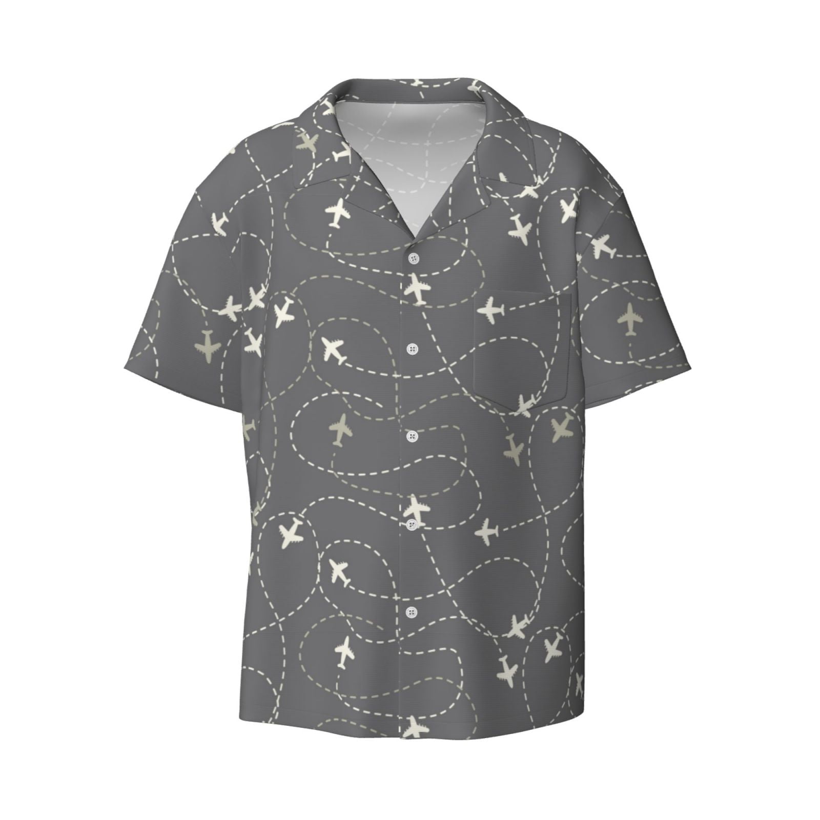 Easygdp Airplane Routes Around The World Men's Casual Short-sleeved ...