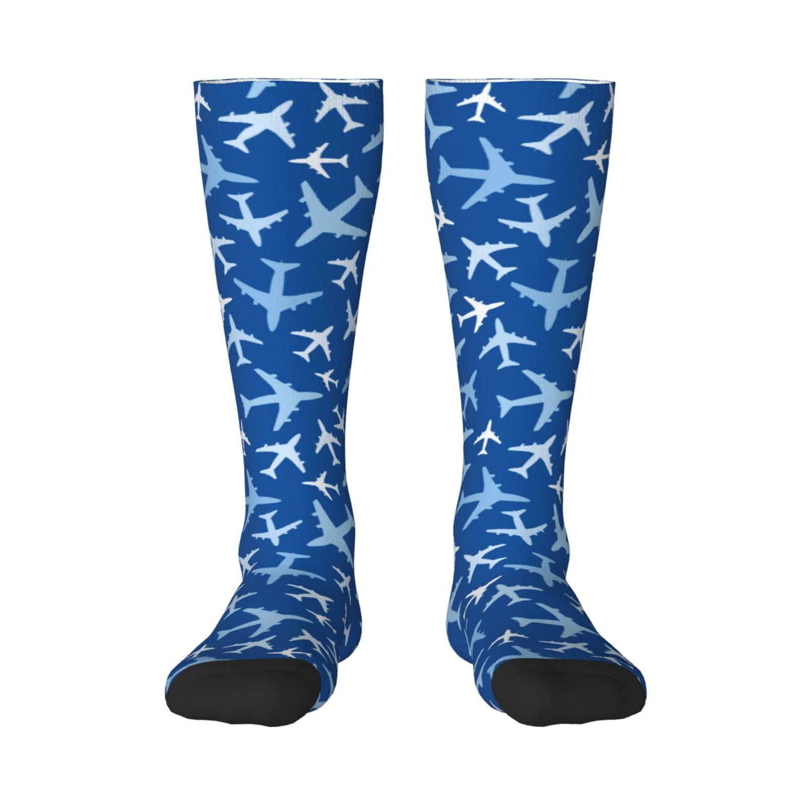 Easygdp Airplanes in the Sky Soccer Socks Sport Knee High Socks Calf ...