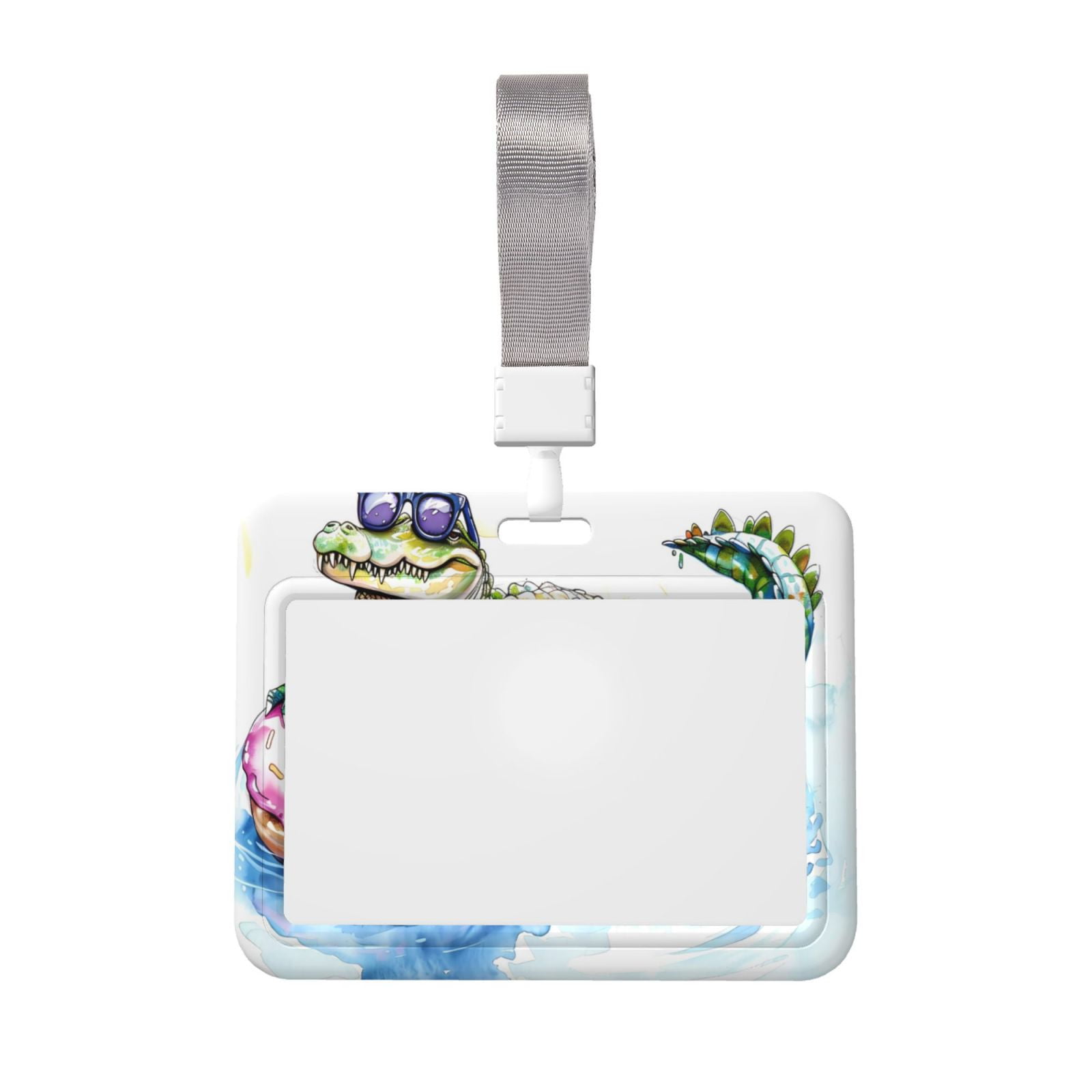 Easygdp Alligator Donut Pool Float Card Badge Holder Work Badge Sleeve ...