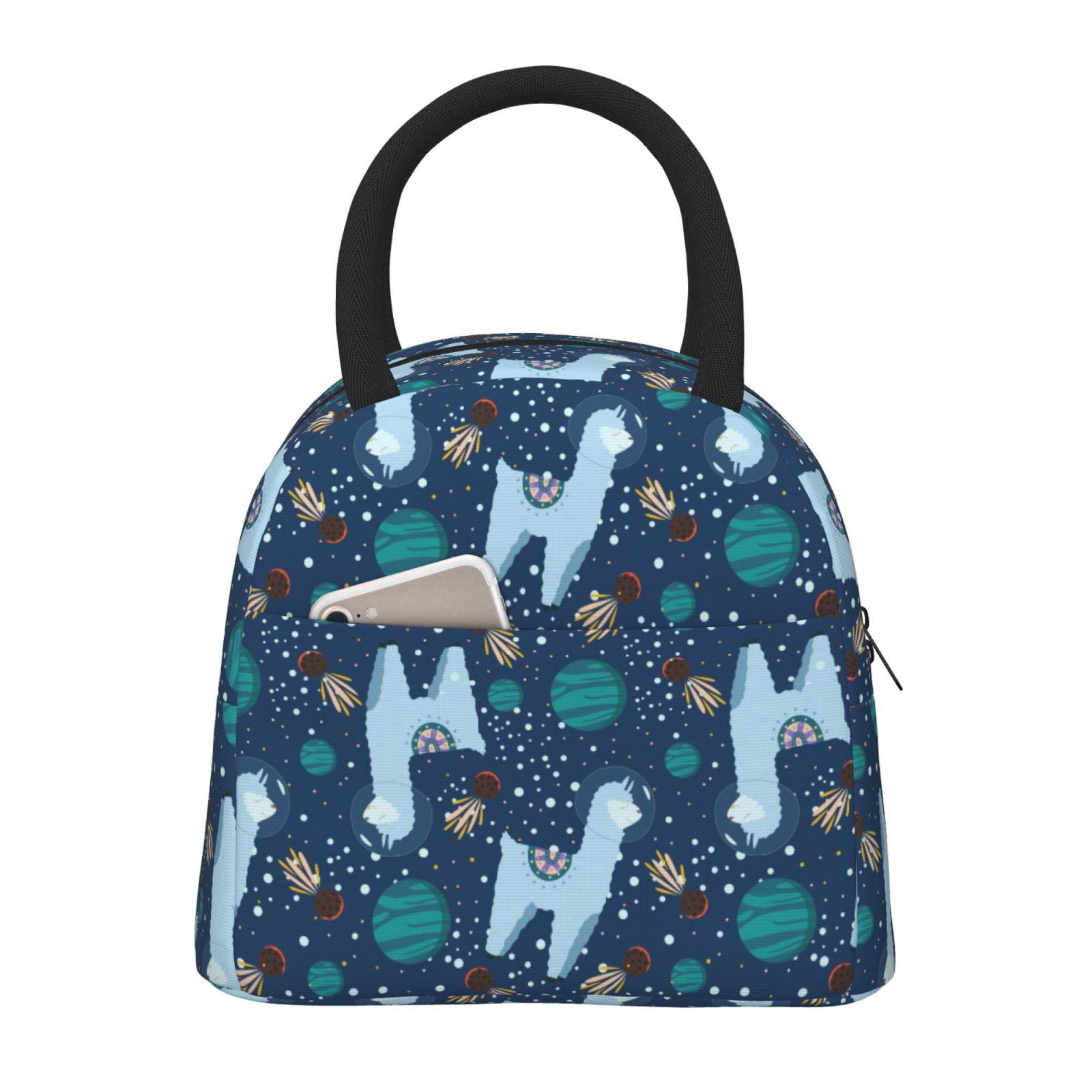 Easygdp Alpaca Astronaut in Space Large Insulated Lunch Bag，Aluminum ...
