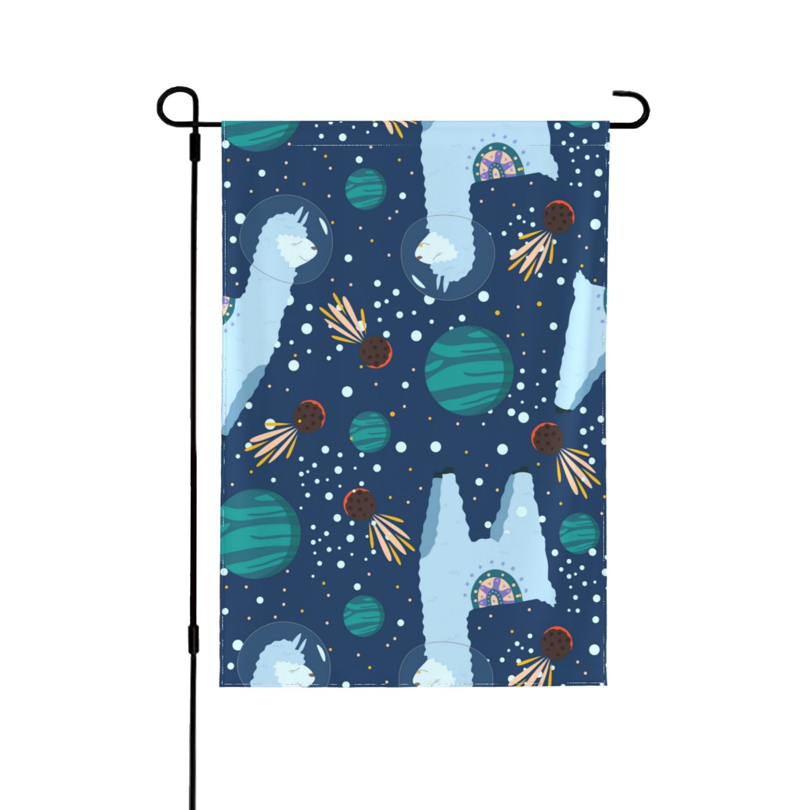 Easygdp Alpaca Astronaut in Space Garden Flag Yard Flag Welcome Flag ...