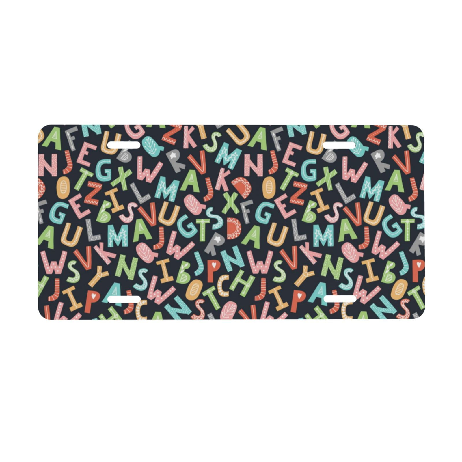 Easygdp Alphabet License Plate Car Front License Plate Car Decoration ...