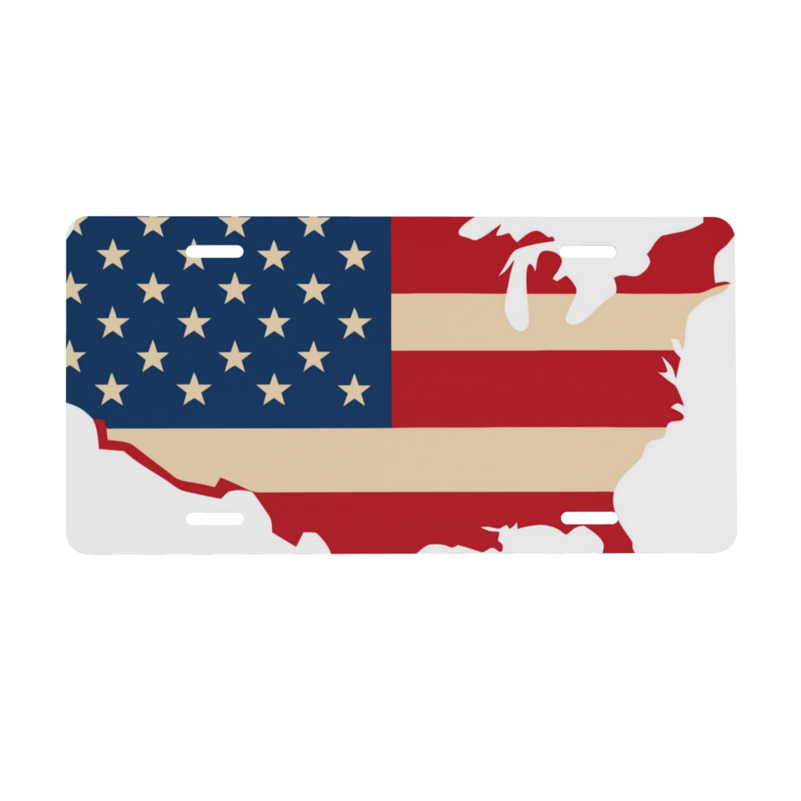 Easygdp American Flag Map License Plate Car Front License Plate Car ...