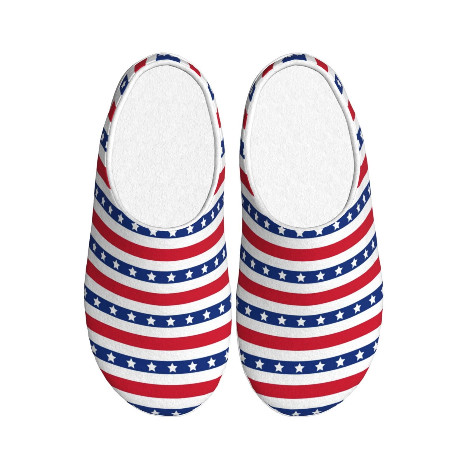 Easygdp American Patriotic Stars And Stripes Slippers for Women Mens ...