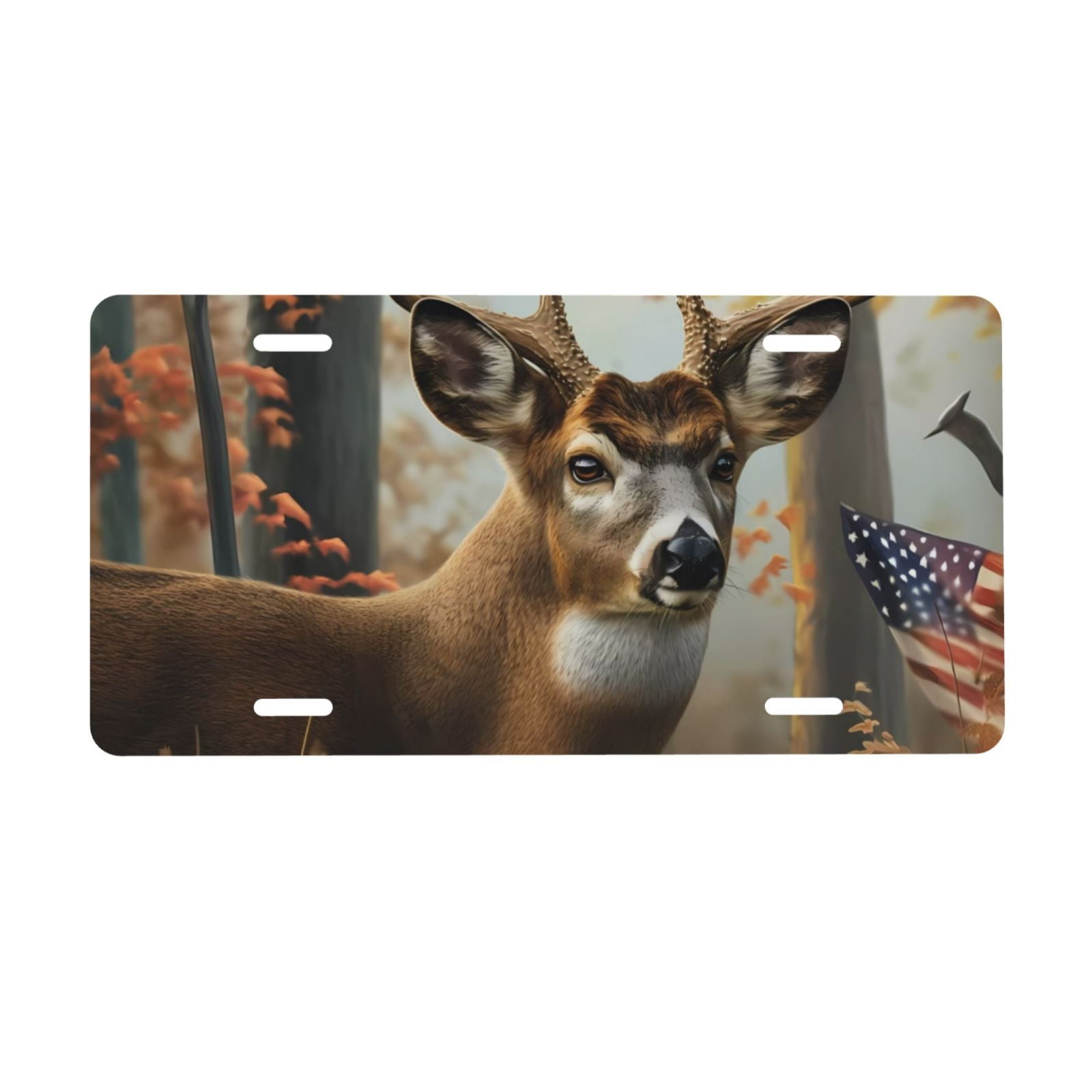 Easygdp American Wildlife Deer Forest License Plate Car Front License ...