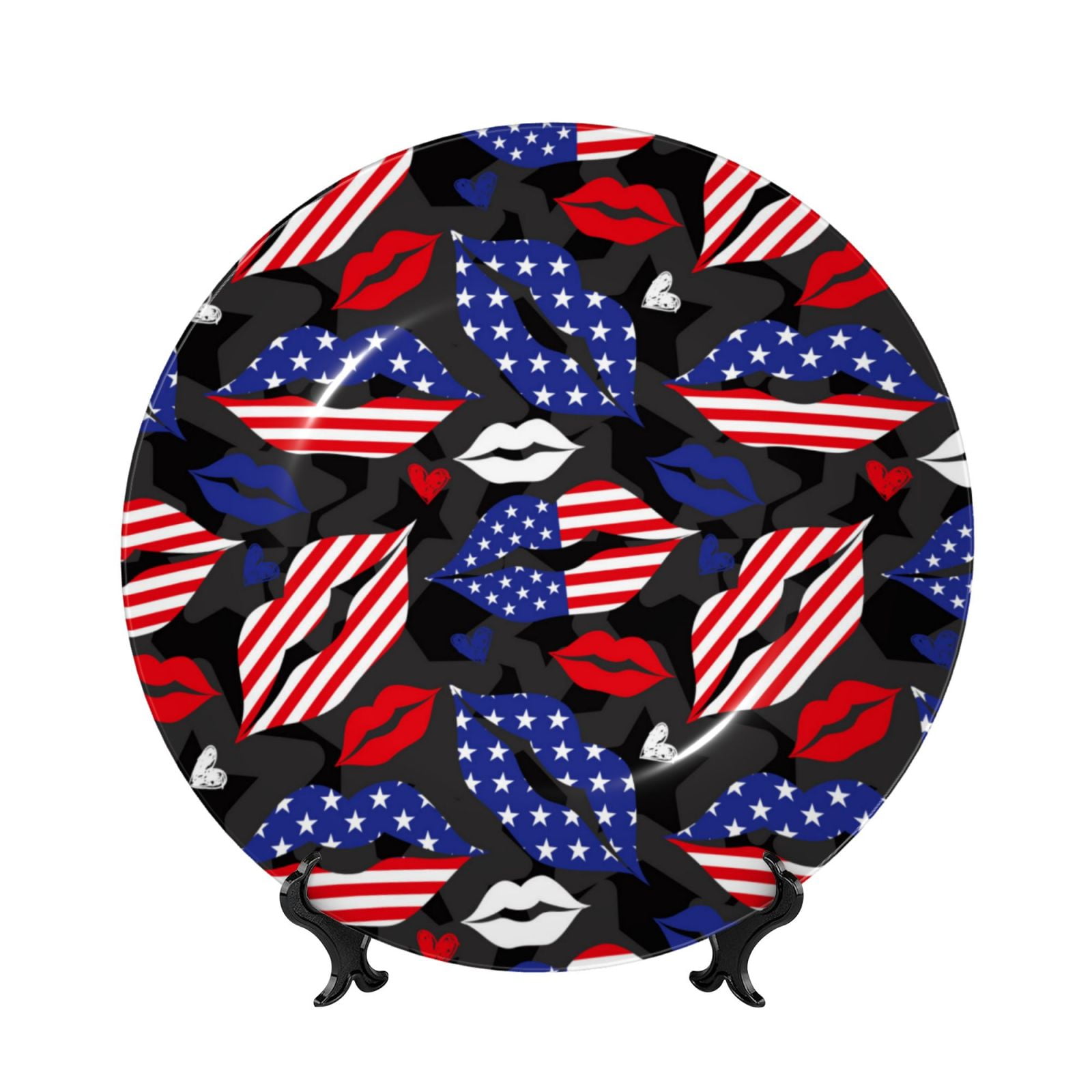 Easygdp American With Lips Bone China Decorative Plate Ceramic Dinner ...