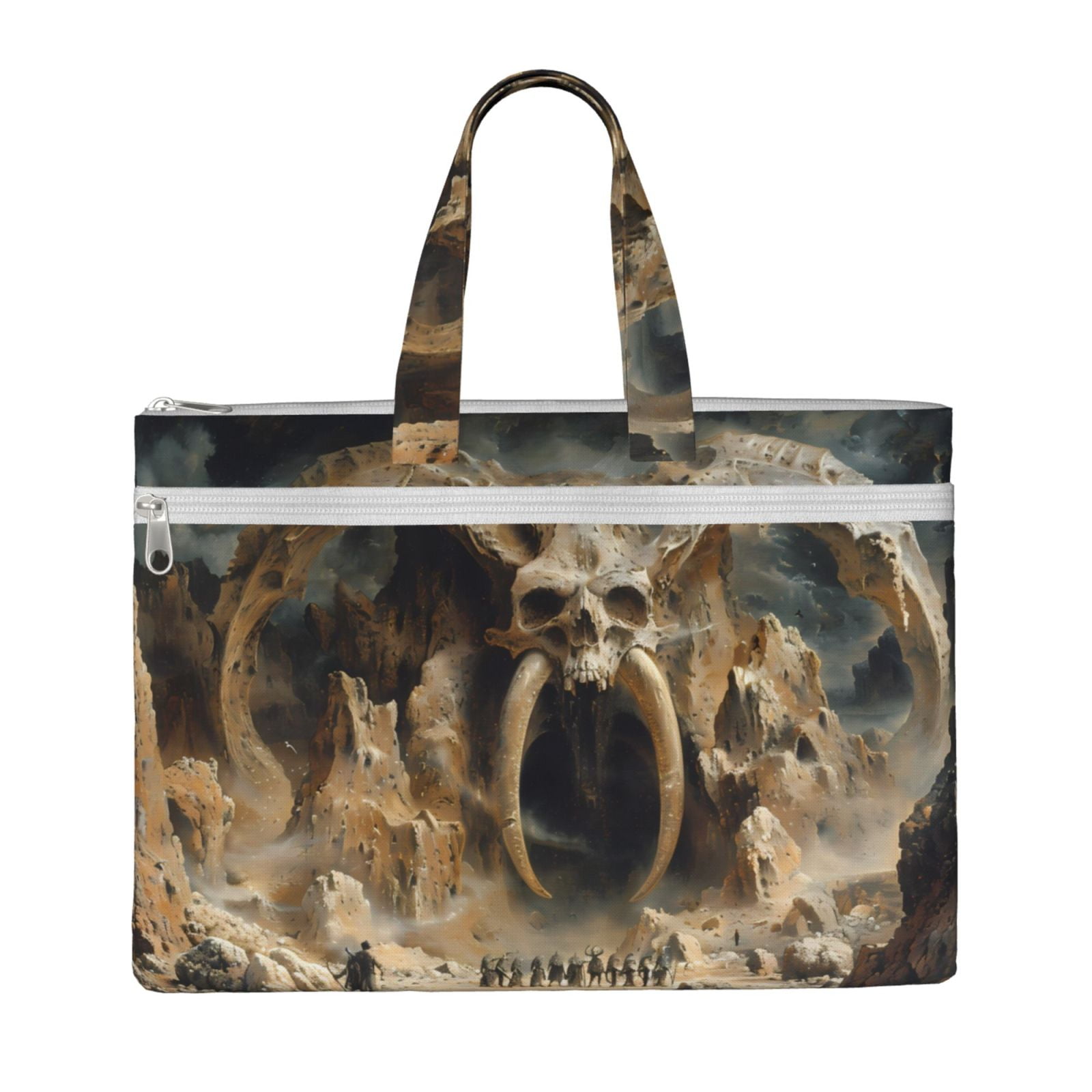 Easygdp Ancient Skull Cave Landscape Canvas Document Bag File Bag ...