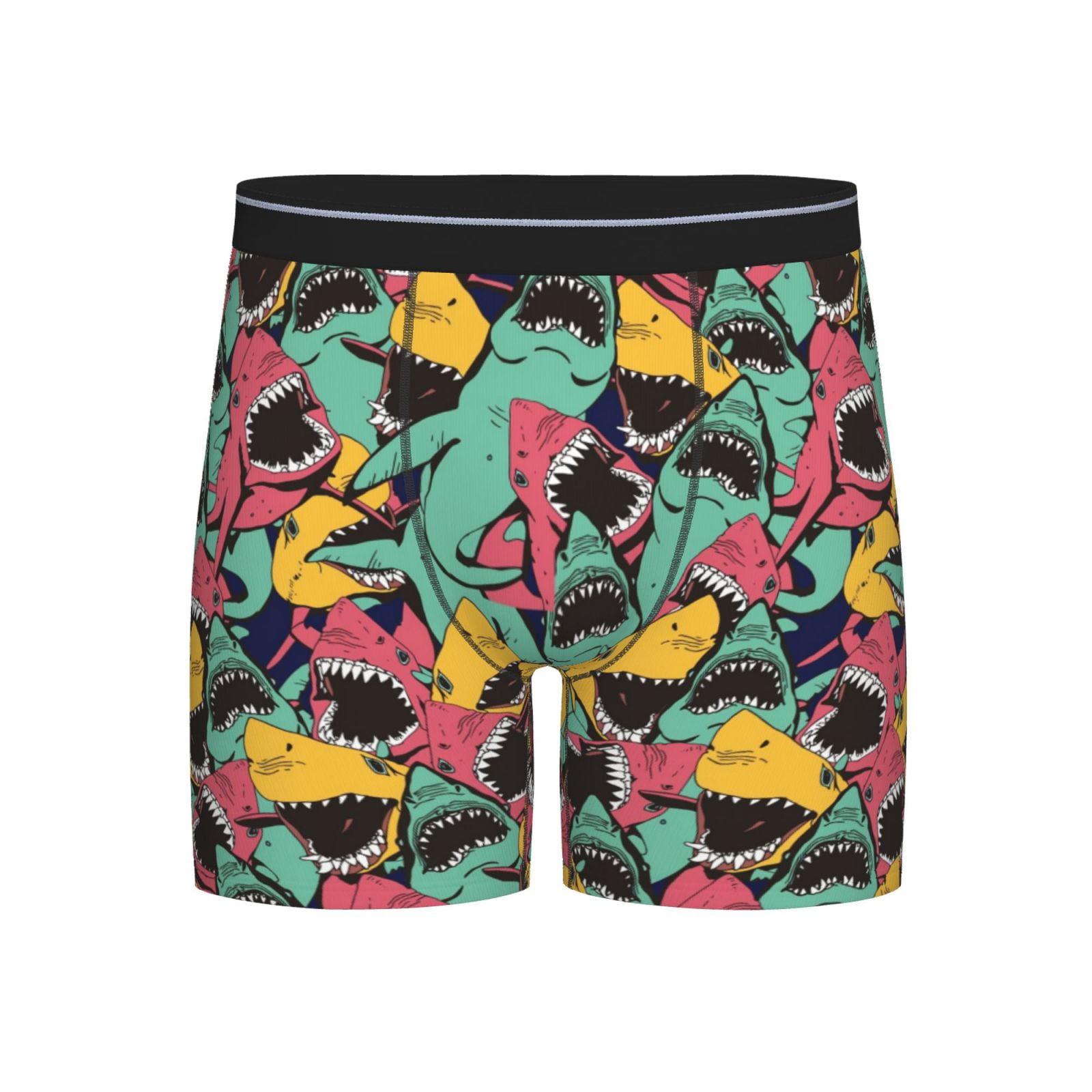 Easygdp Angry Shark Pattern Men's Boxer Briefs Men’s Underwear Boxer ...