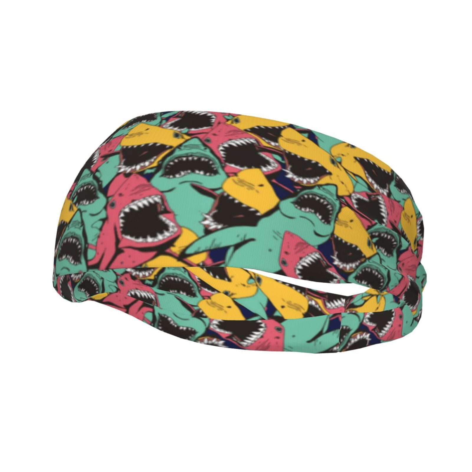 Easygdp Angry Shark Pattern Sports Headband Non Slip Headband Unisex ...