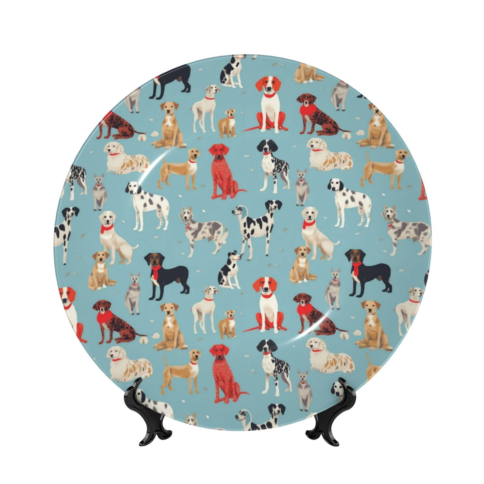 Easygdp Animal Dog Bone China Decorative Plate Ceramic Dinner Plates ...