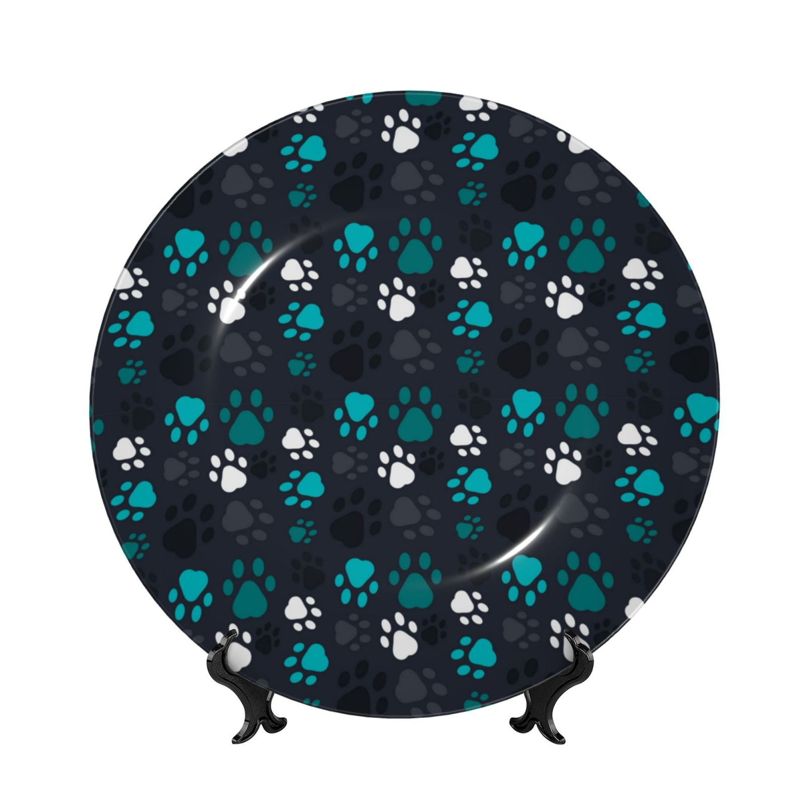 Easygdp Animal Footprints Bone China Decorative Plate Ceramic Dinner ...