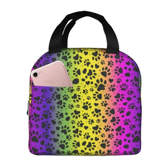 Easygdp Animal Paw Rainbow Premium Insulated Lunch Bag - Waterproof ...