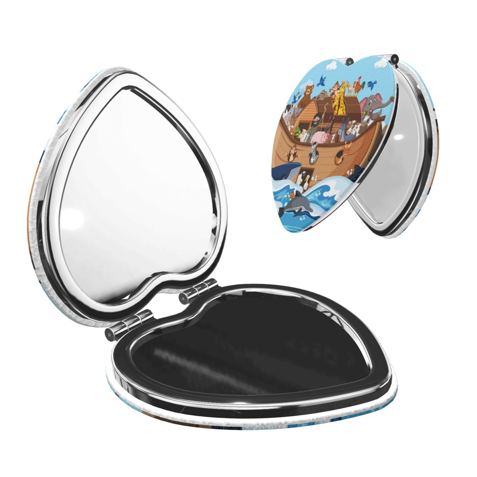 Easygdp Animals on Noah's Ark Floating Travel Makeup Mirror, 2X ...