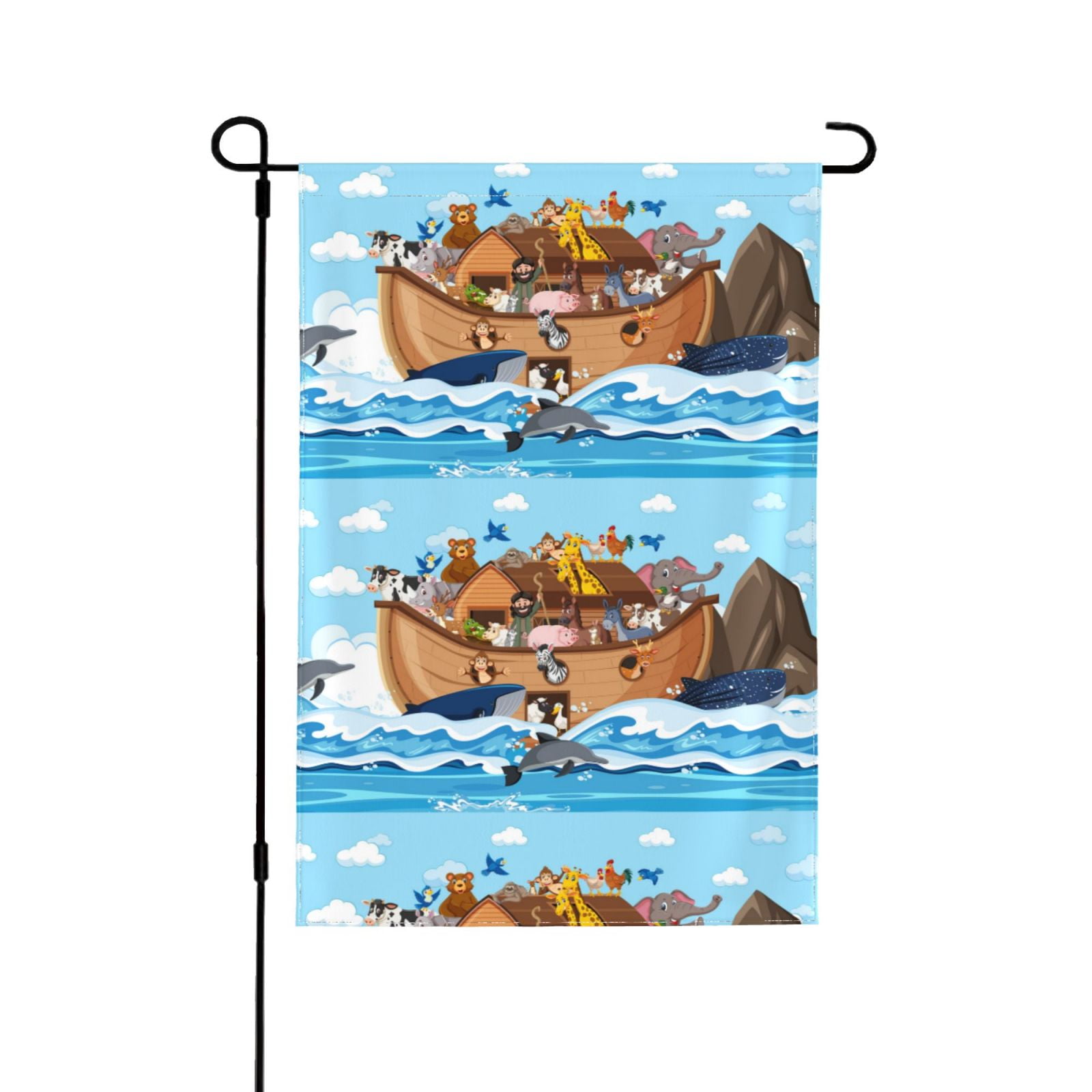 Easygdp Animals on Noah's Ark Floating Garden Flag Yard Flag Welcome ...