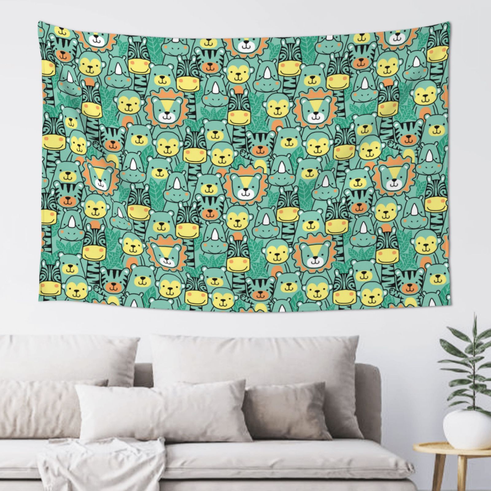 Easygdp Animals with Leaf Tapestry Wall Hanging, Wall Tapestries for ...