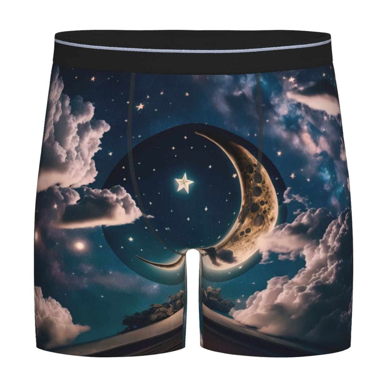 Easygdp Artistic Starry Sky Moon Book Men's Boxer Briefs Men’s ...