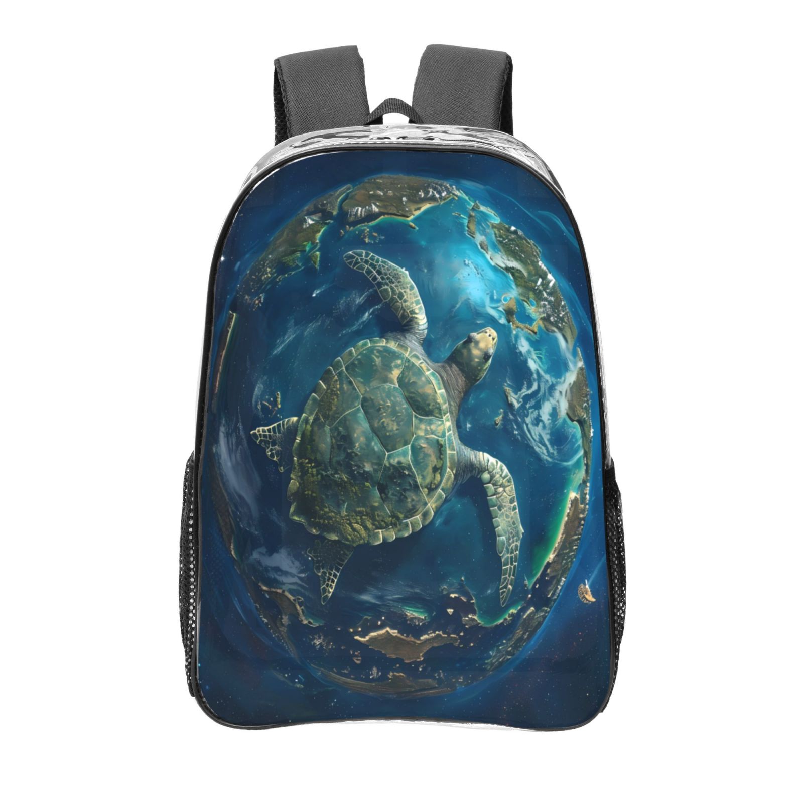 Easygdp Artistic Turtle Earth Clear Backpack, Transparent Bookbag for ...