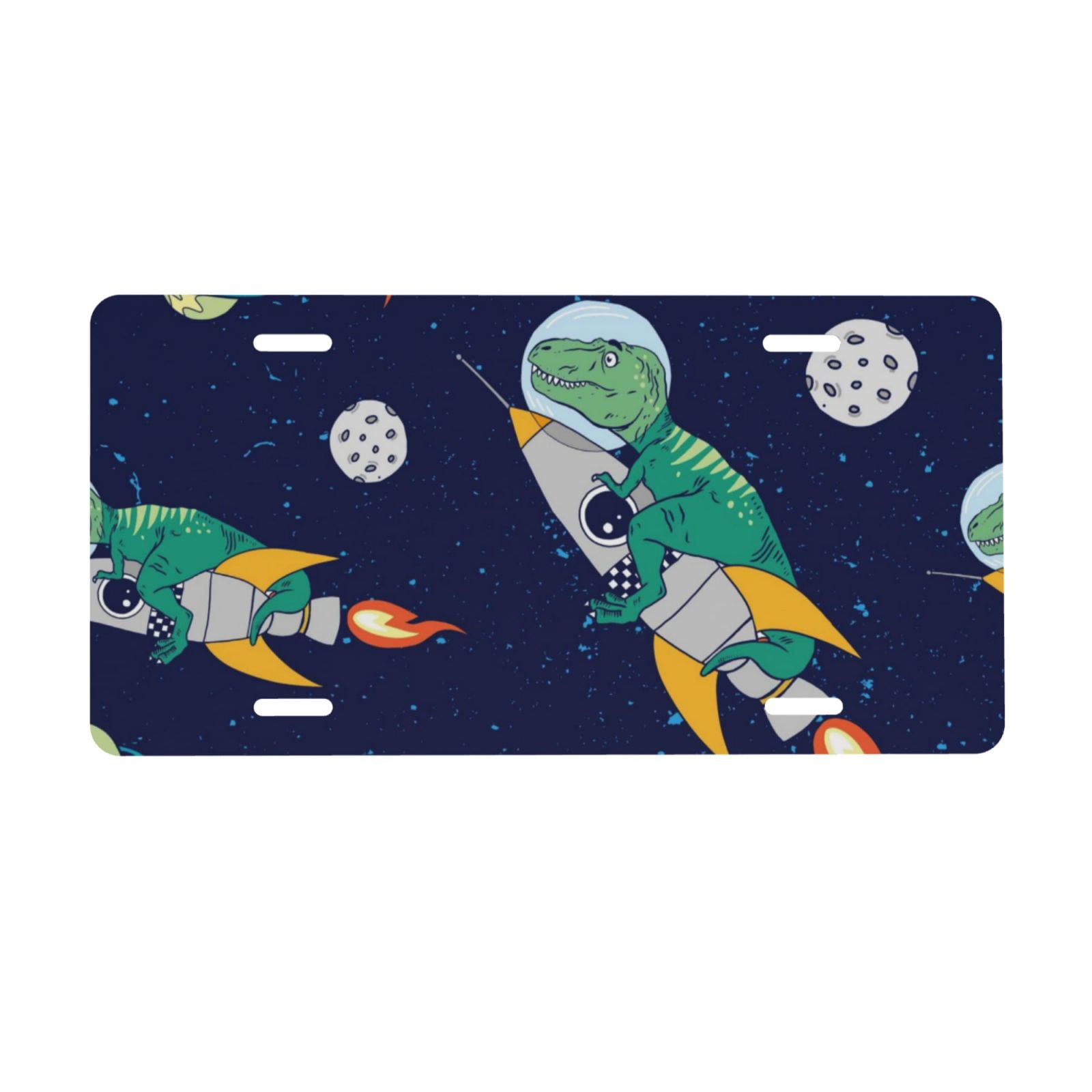 Easygdp Astronaut Dinosaur and Space License Plate Car Front License ...