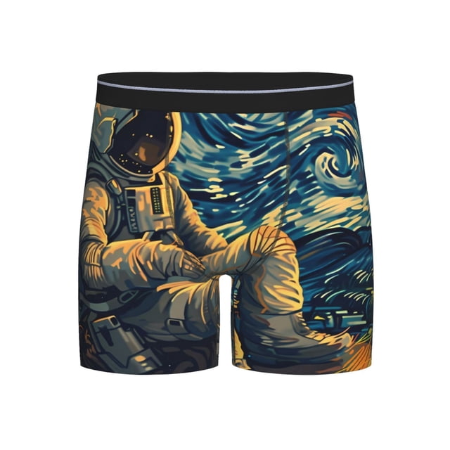 Easygdp Astronaut Starry Night Men's Boxer Briefs Men’s Underwear Boxer ...