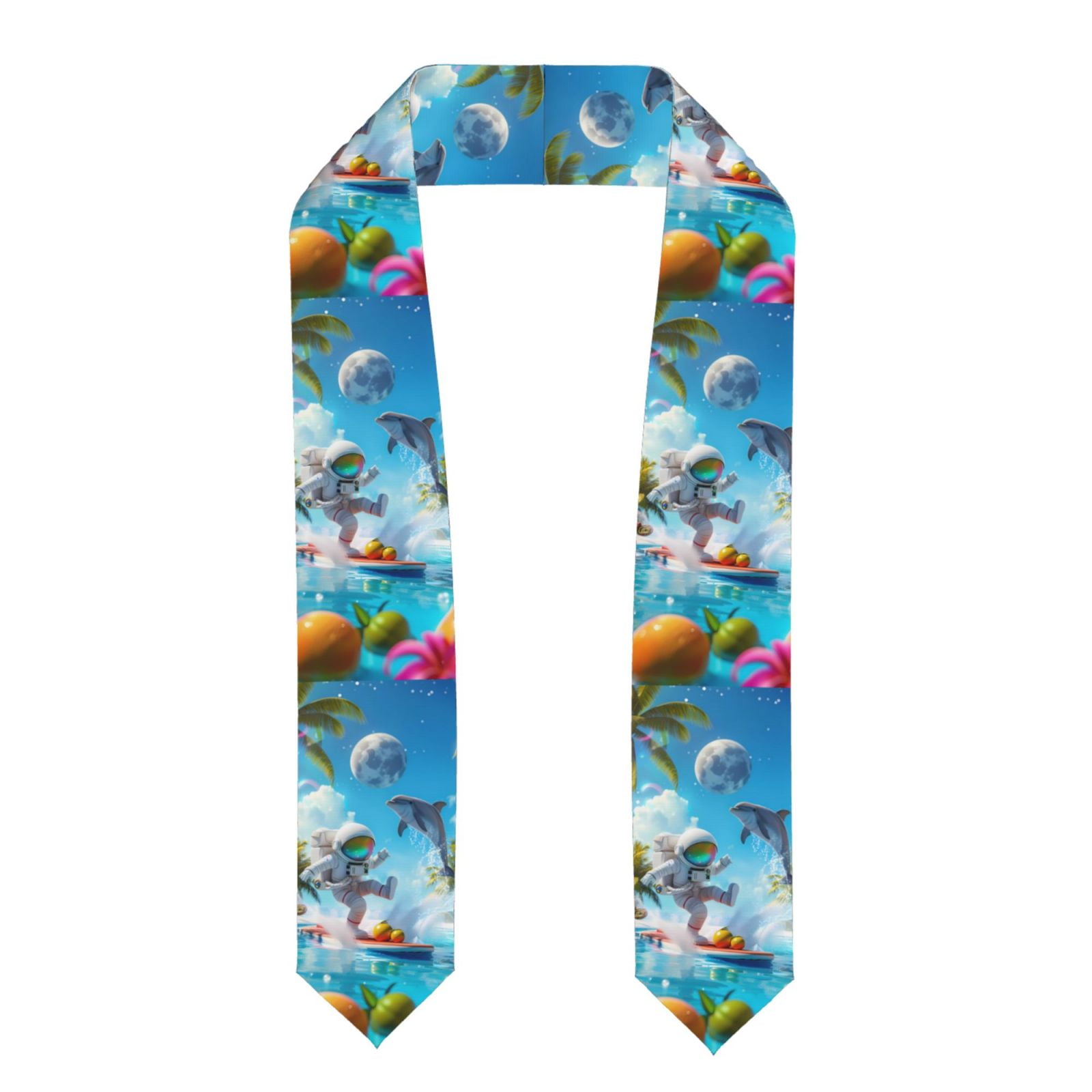 Easygdp Astronaut Tropical Dolphin Unisex Adult Graduation Stole Shawl ...