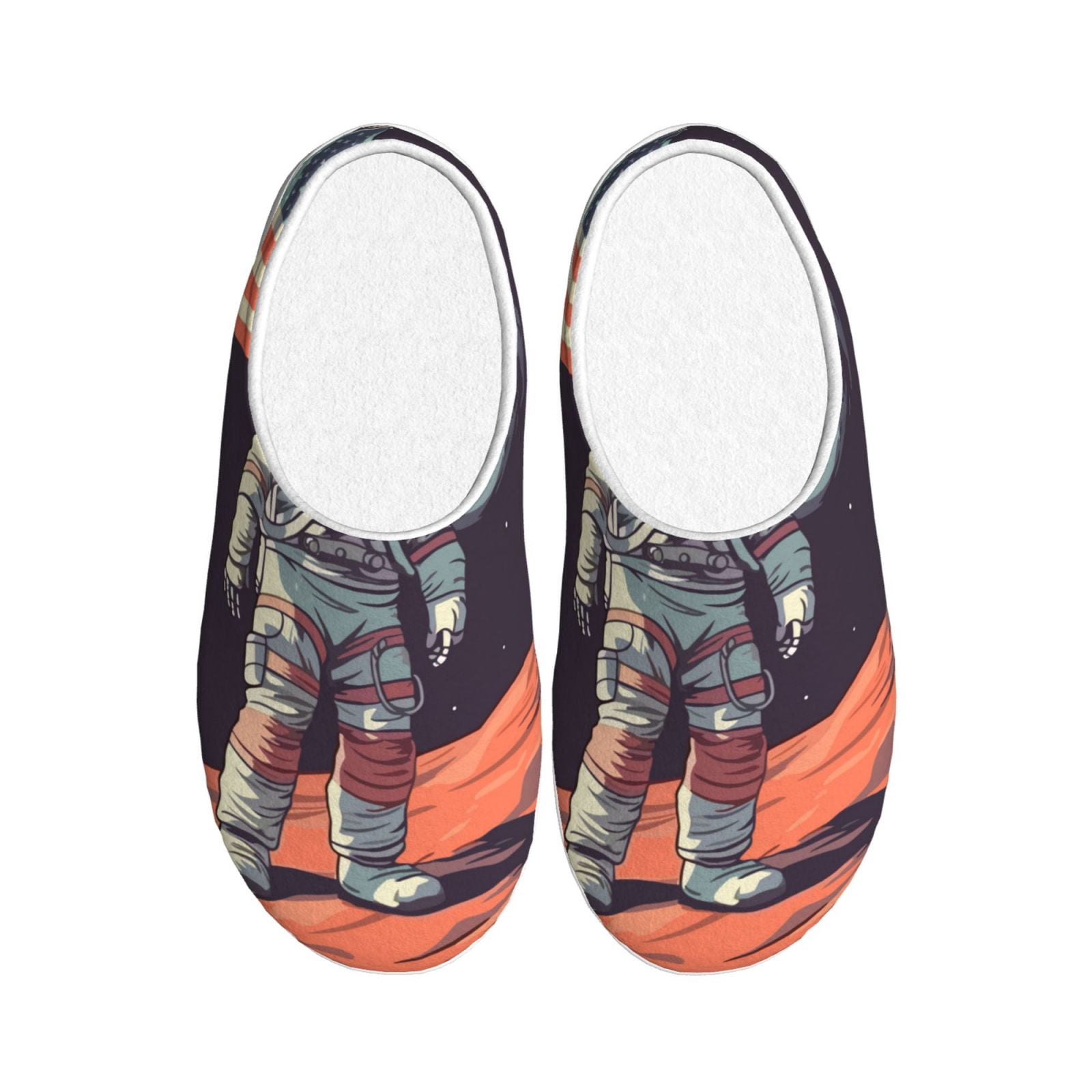 Easygdp Astronaut With American Flag Slippers for Women Mens Winter ...