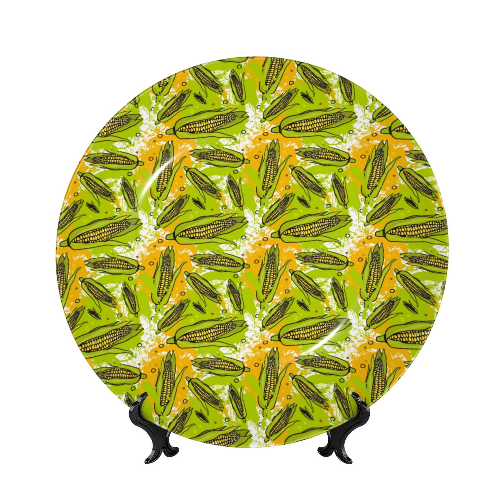 Easygdp Autumn Harvest Cartoon Corn Bone China Decorative Plate Ceramic ...