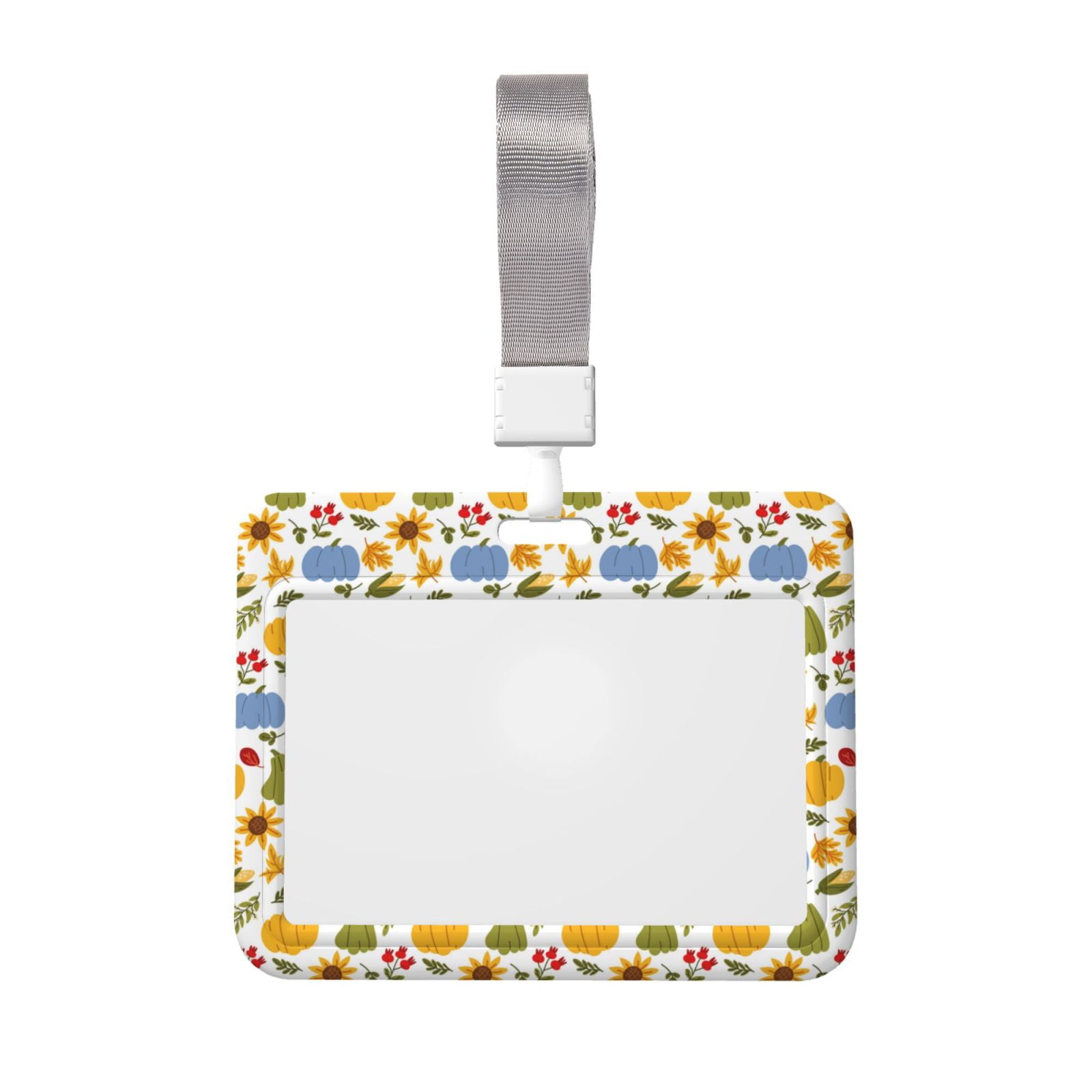Easygdp Autumn Pumpkins Blooms Card Badge Holder Work Badge Sleeve for ...