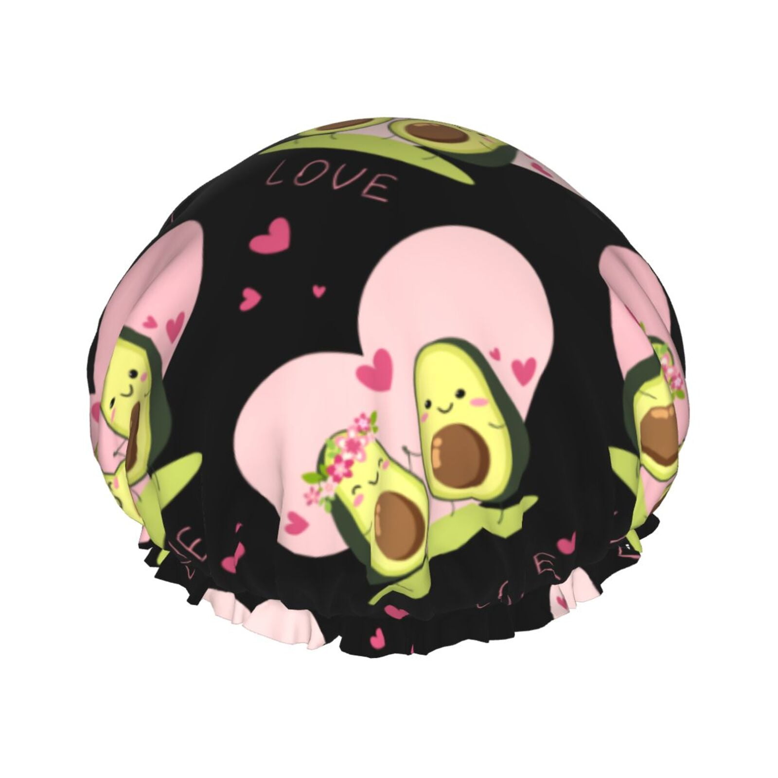 Easygdp Avocado Lovers Shower Caps for Women, Double Waterproof Layers ...