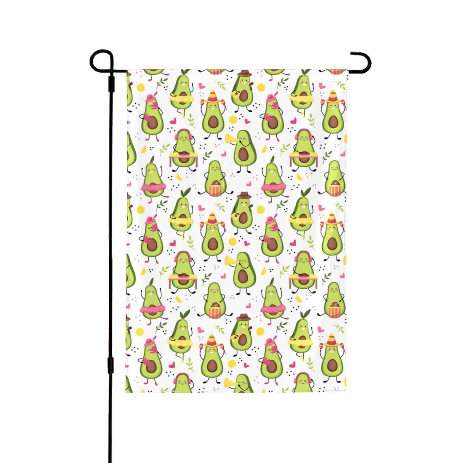 Easygdp Avocado Playing Music Garden Flag Yard Flag Welcome Flag ...